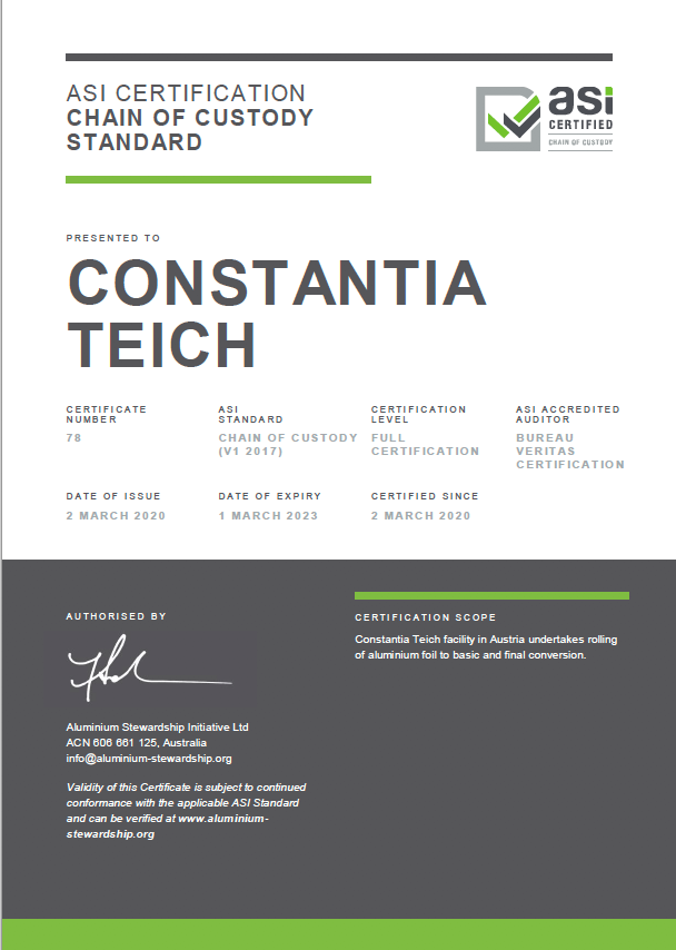 Constantia Flexibles’ Constantia Teich plant receives ASI CoC Standard ...