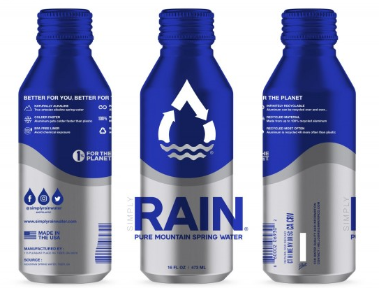 RAIN Water Company introduces spring water in recyclable aluminium bottles
