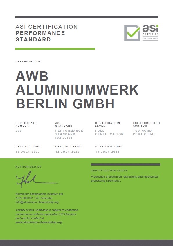 AWB Aluminiumwerk’s aluminium extrusion production facility at Berlin ...