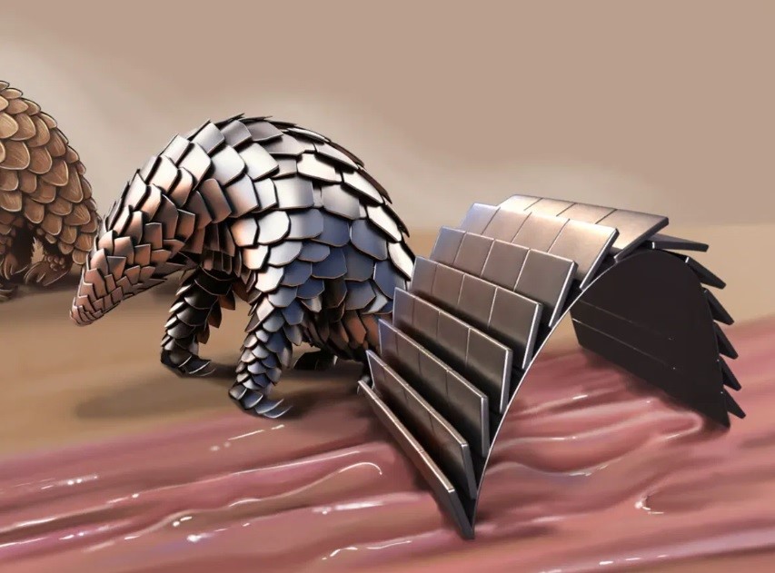 Pangolin-shaped medical robot with aluminium scales safely navigates ...