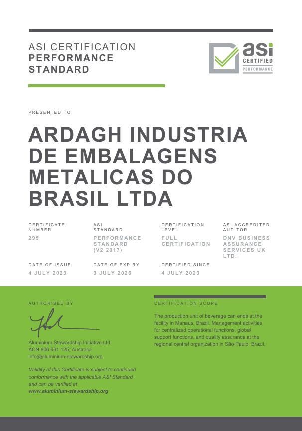 Ardagh Metal Packaging wins ASI Performance Standard Certification for ...