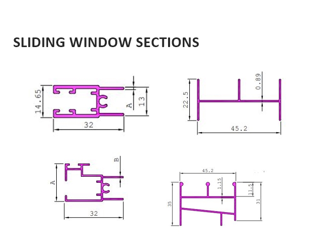 JINDAL ALUMINIUM : SLIDING WINDOW SECTIONS