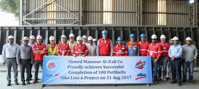 Alba CEO Tim Murray celebrates 100 pot shell fabrication of Alba Line 6 ...